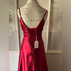 TVUYET | Dresses | New Womens Elegant Red Soft Satin Promformal Evening ...